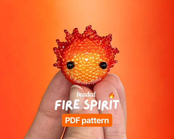 🔥 3D Beaded Fire Spirit PDF Pattern – Mindofjulia
